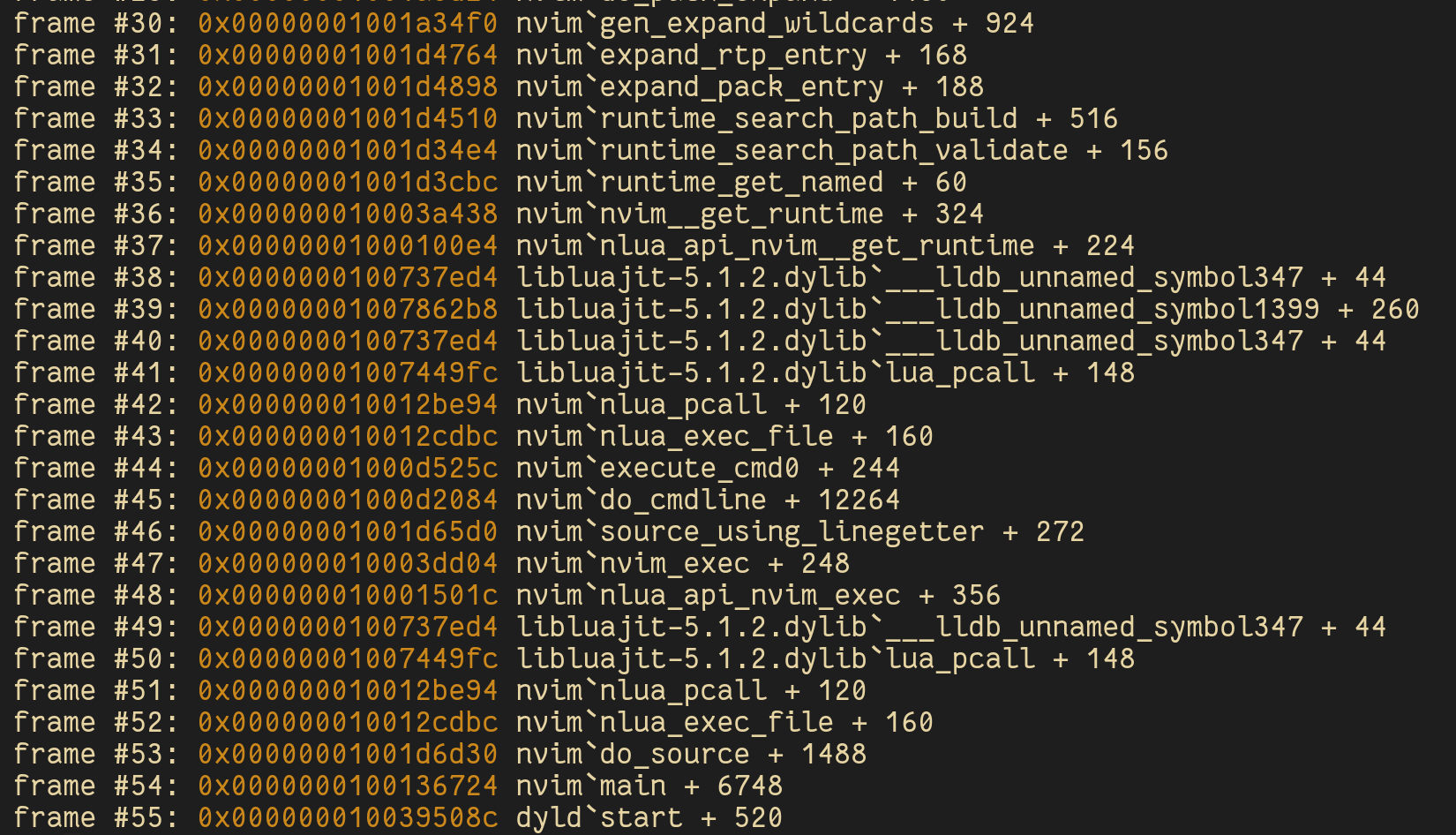 Segfault With Recursive Nvimgetruntime · Issue 23012 · Neovimneovim · Github 9870