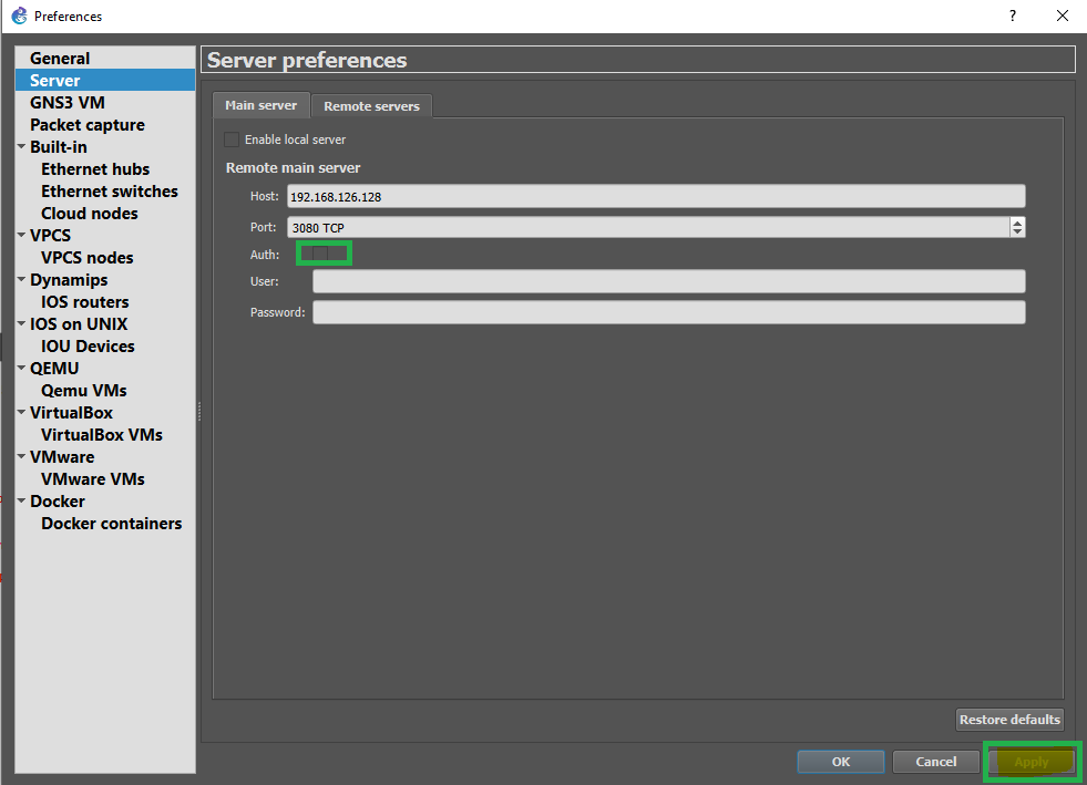 [2.2.0b3] Unable to change Remote Main Server IP · Issue #2823 · GNS3/gns3-gui · GitHub