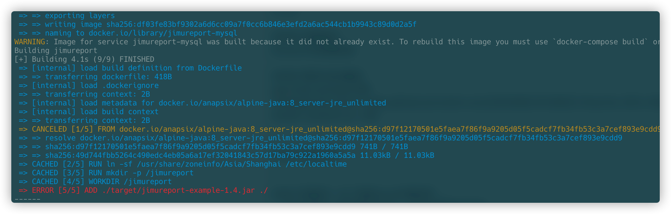 Docker方式部署报错 · Issue #653 · jeecgboot/jimureport · GitHub
