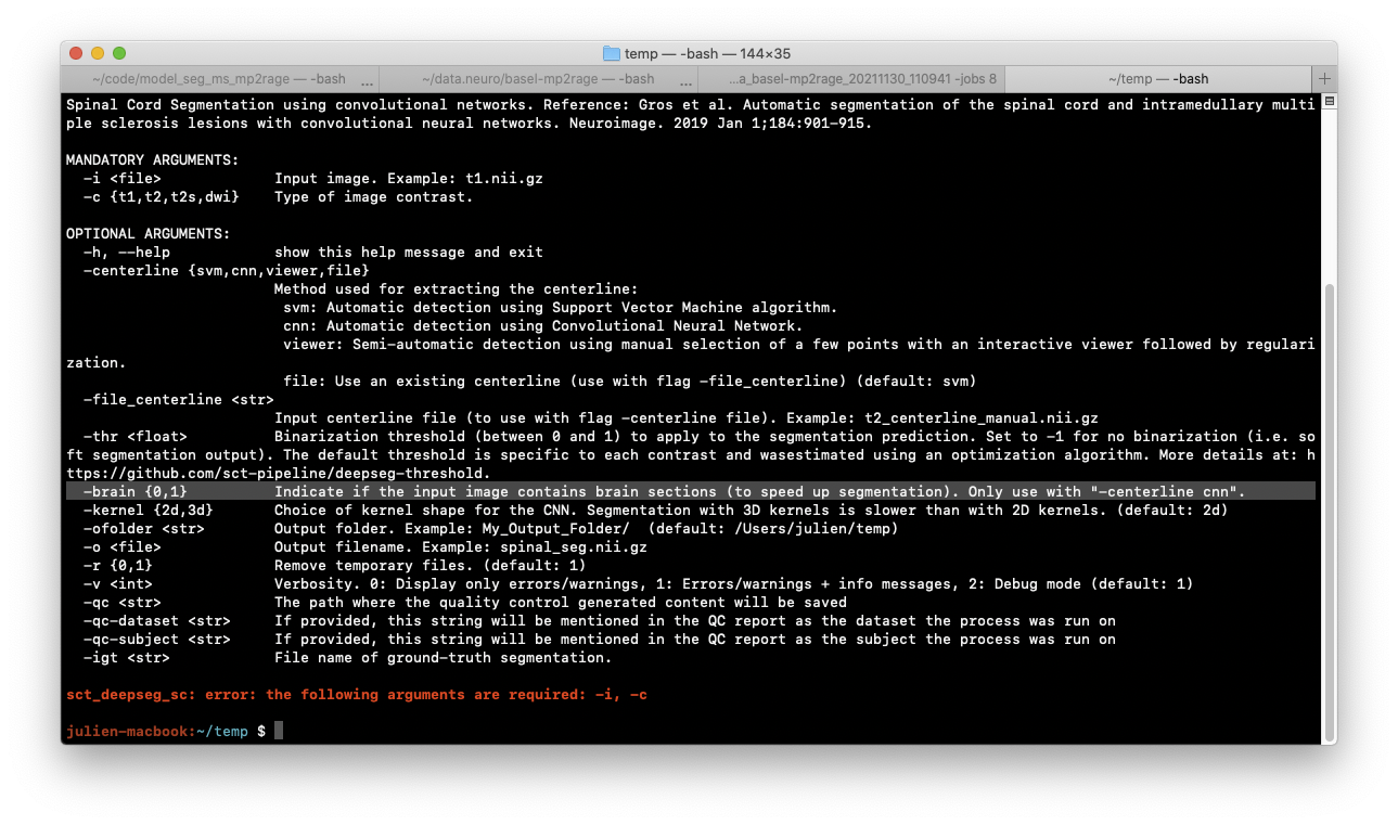 Indicate default value for `-brain` argument in `sct_deepseg_sc` · Issue #3607 ...