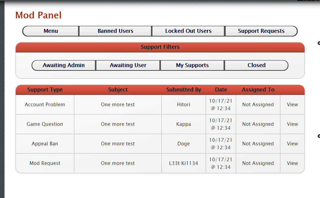 [WIP] Support Request System · Issue #140 · elementum-games/shinobi-chronicles · GitHub