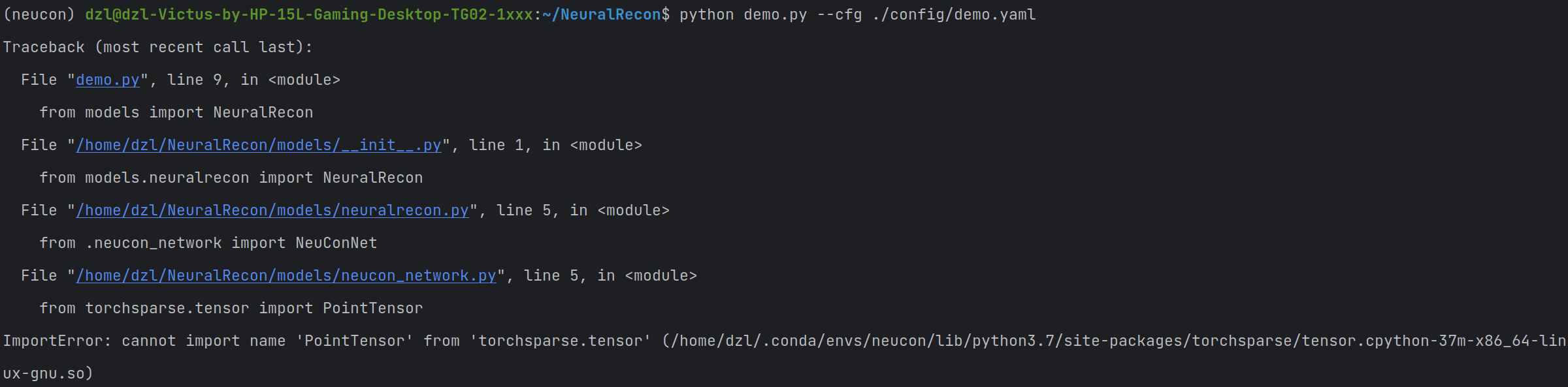 ImportError: cannot import name 'PointTensor' from 'torchsparse.tensor' · Issue #136 · zju3dv ...