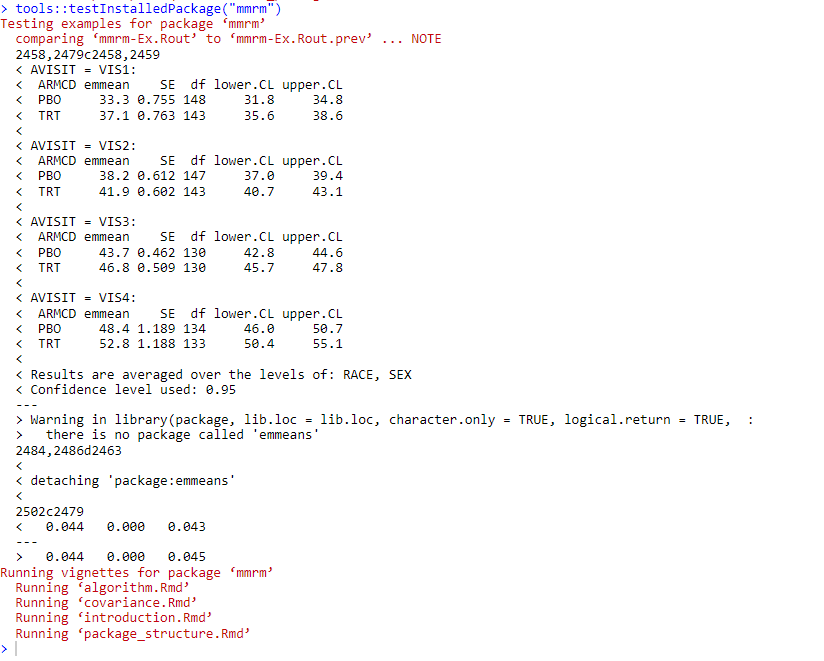Check that Linux binary for `mmrm` on RSPM works as expected · Issue #163 · openpharma/mmrm · GitHub