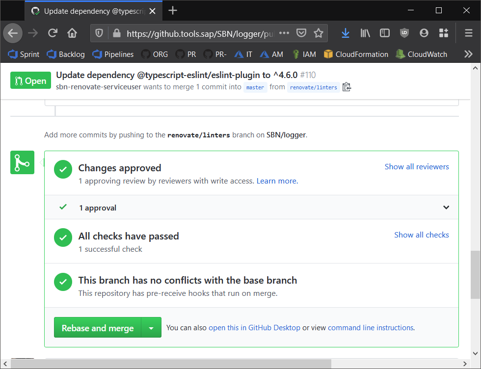 Automerge stopped working with GitHub and hooks · Issue #7597 · renovatebot/renovate · GitHub