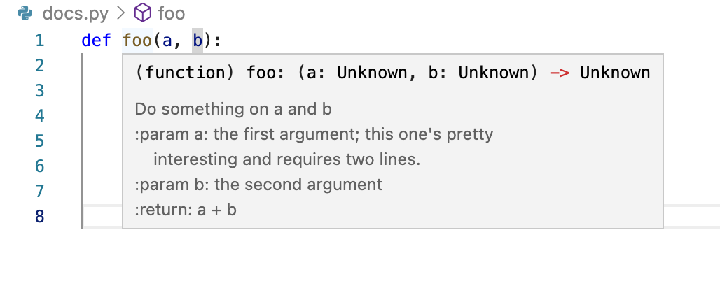 Bad Formatting in Documentation when Hovering Over a Function Name ...