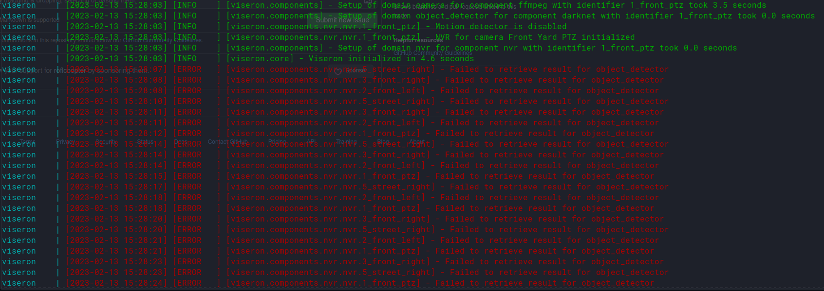 Error: Failed to Retrieve Result for Object Detector · Issue #486 · roflcoopter/viseron · GitHub