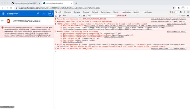 "Microsoft 365 learning pathways" Web Part Provisioning issue for Mac Users (OS - Mohave & Big ...