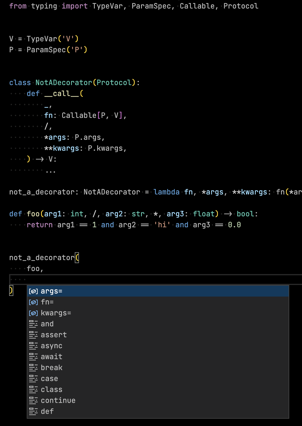 Correct type hints for meta-function that takes a function as an argument (ParamSpec) · Issue ...
