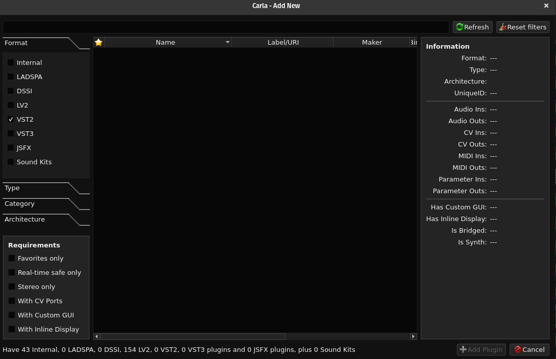 Not Finding VST, DSSI or LADSPA Plugins · Issue #1063 · falkTX/Carla · GitHub