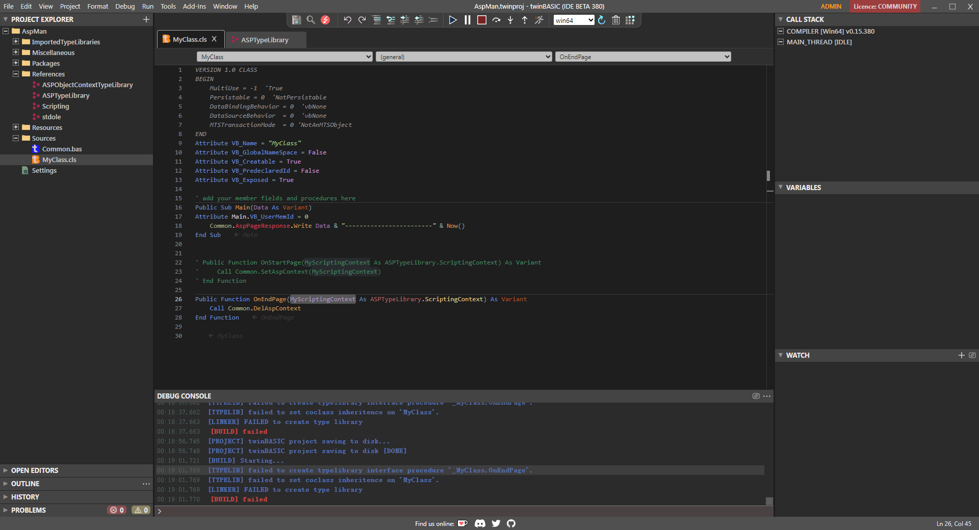 Unable to compile with asp.DLL library 64 DLL project. But the 32-bit can compile. · Issue #1662 ...