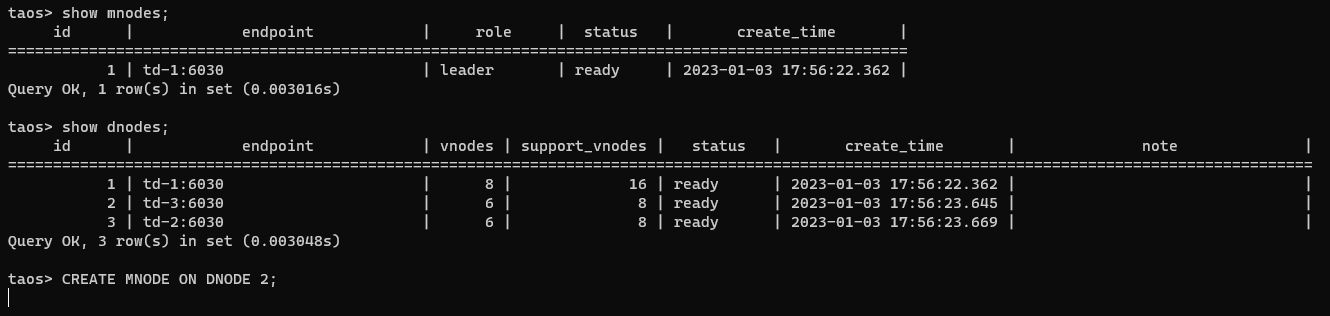 3.0.2.2 create mnode execution stuck · Issue #19340 · taosdata/TDengine · GitHub