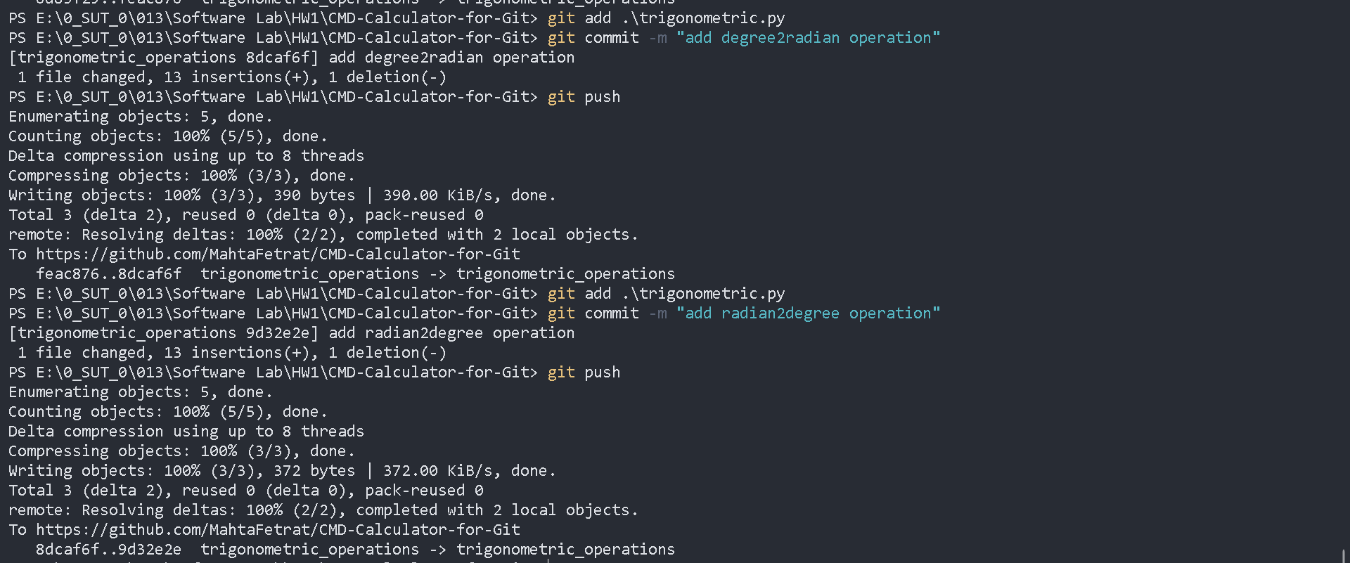 GitHub - MahtaFetrat/CMD-Calculator-for-Git: A simple command line app developed to demonstrate ...