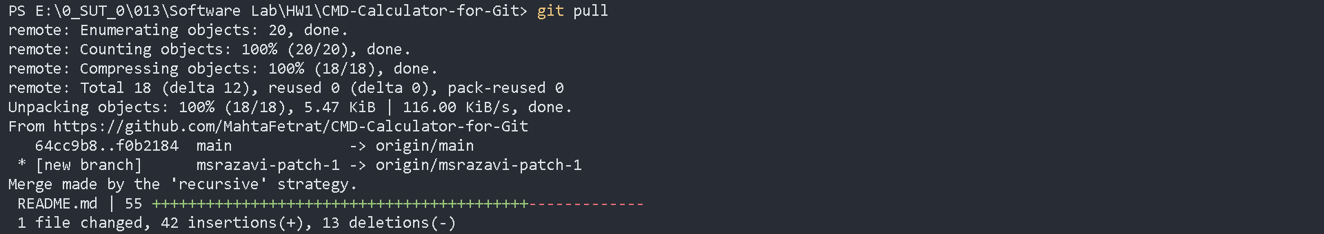 GitHub - MahtaFetrat/CMD-Calculator-for-Git: A simple command line app developed to demonstrate ...