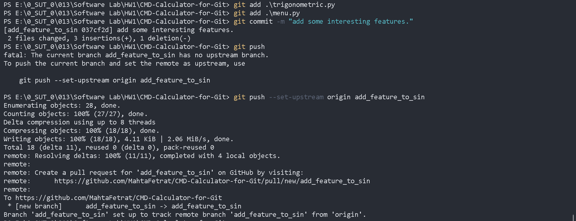 GitHub - MahtaFetrat/CMD-Calculator-for-Git: A simple command line app ...
