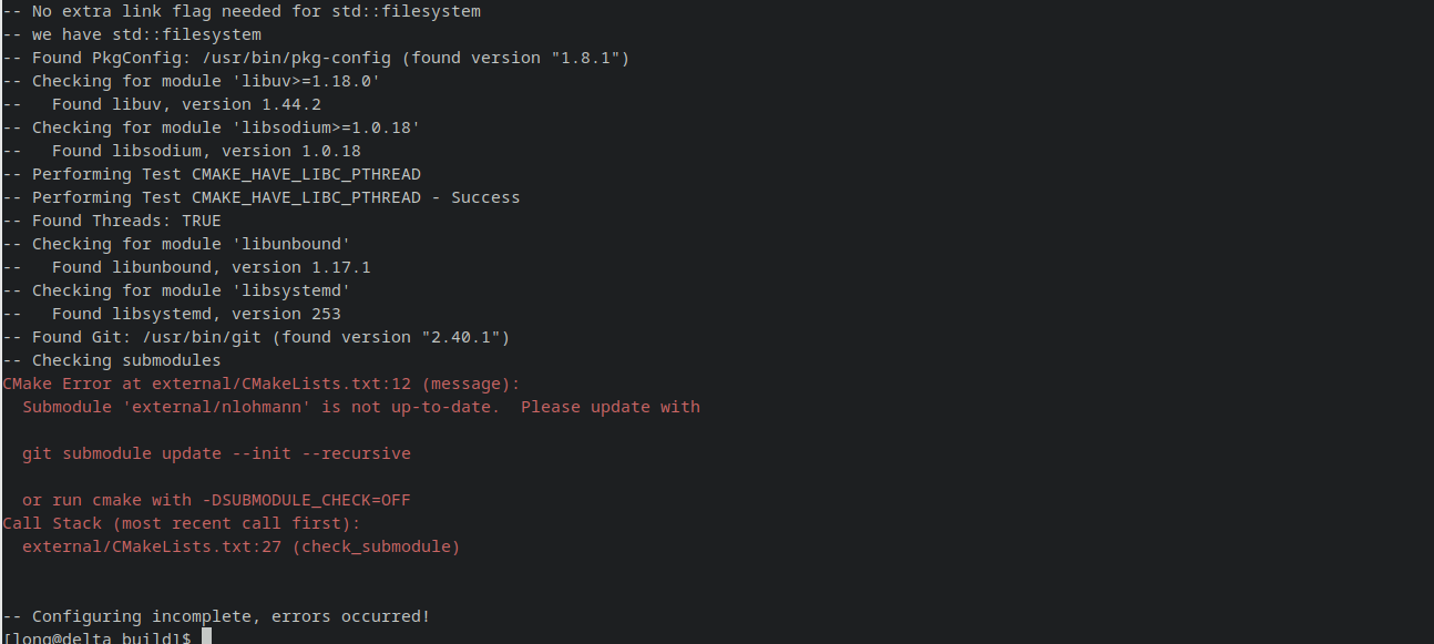 unable to build with cmake from source · Issue #2172 · oxen-io/lokinet · GitHub