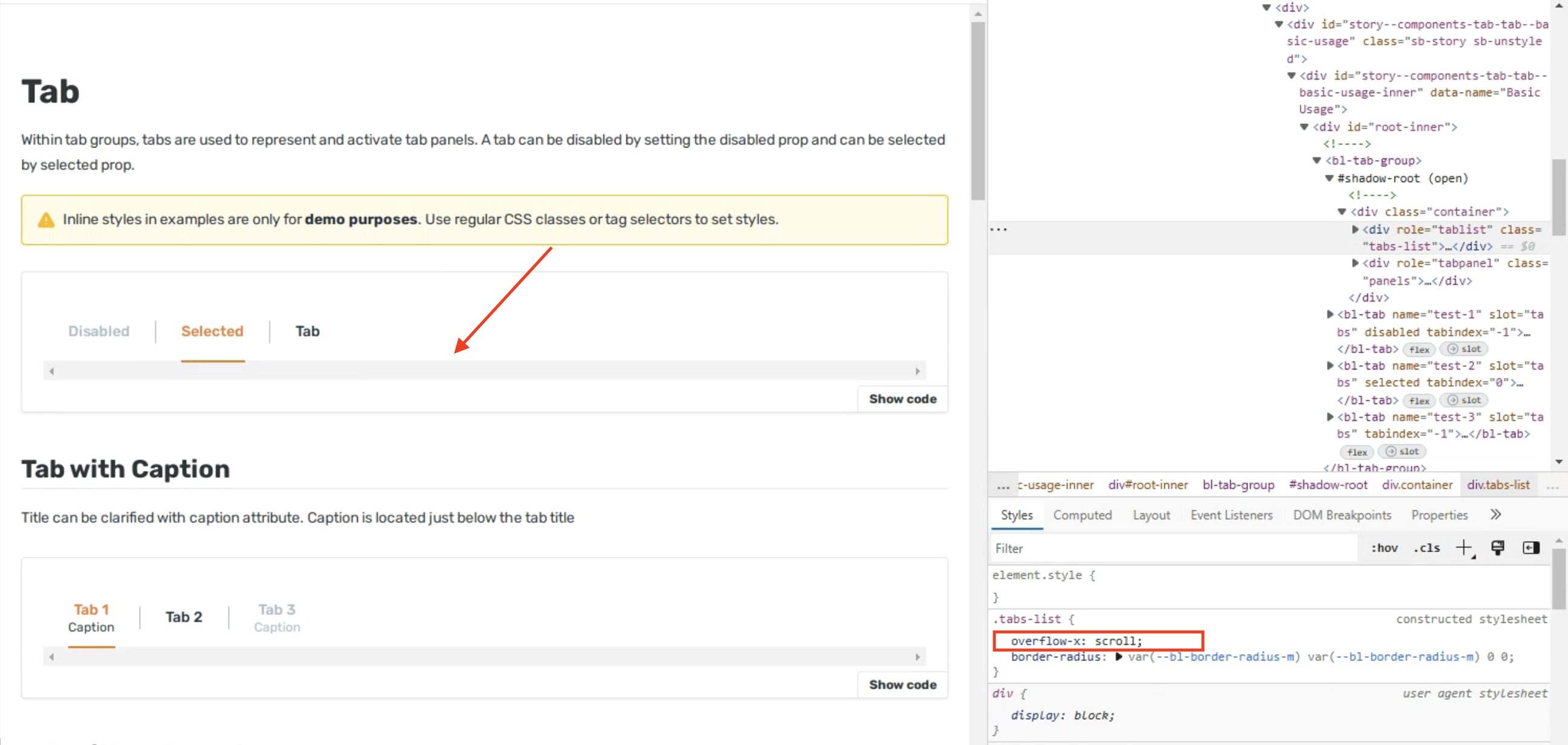 There is always a scrollbar showing up for the bl-tab on Windows · Issue #582 · Trendyol/baklava ...