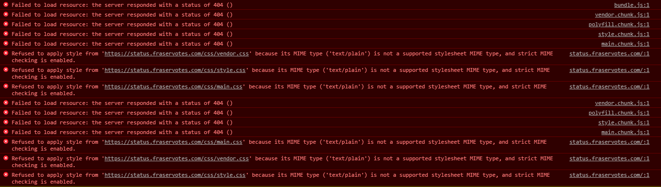 Statping broken on hard reload/cache emptying in Chrome · Issue #498 · statping/statping · GitHub