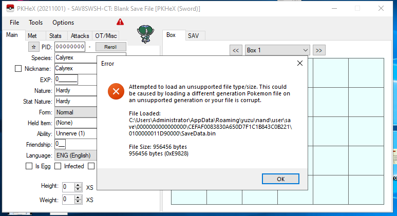 Cannot open Brilliant Diamond save file · Issue #3283 · kwsch/PKHeX · GitHub