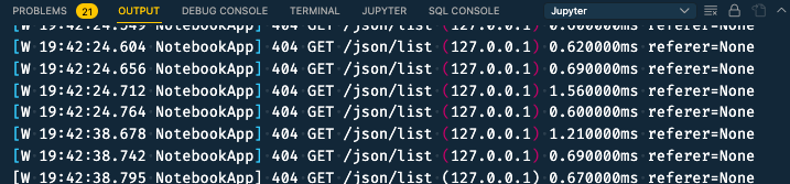 Notebookapp 404 Get Json Errors · Microsoft Vscode Jupyter 