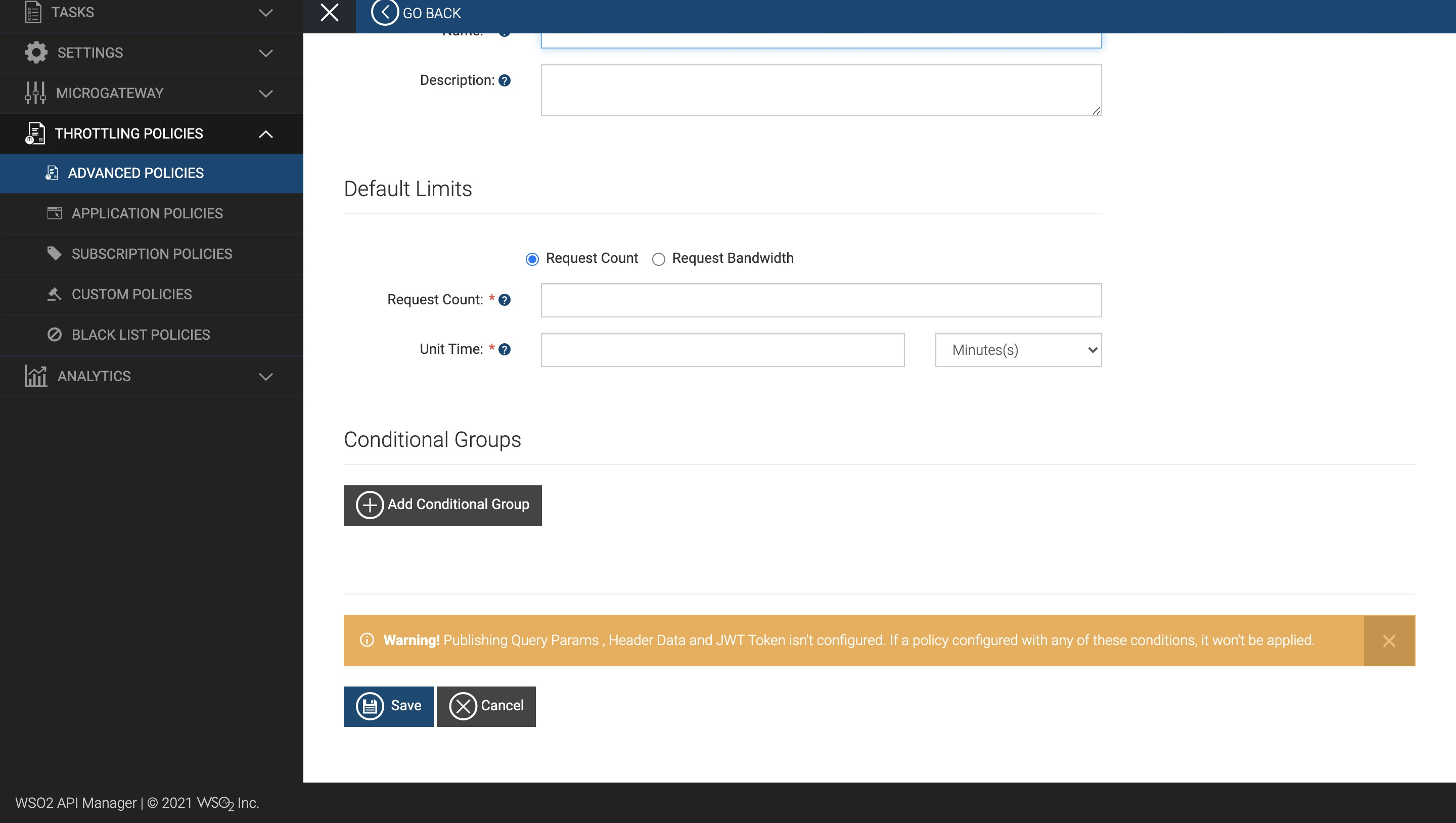 Advanced throttle policies with conditional group · Issue #10736 · wso2/product-apim · GitHub