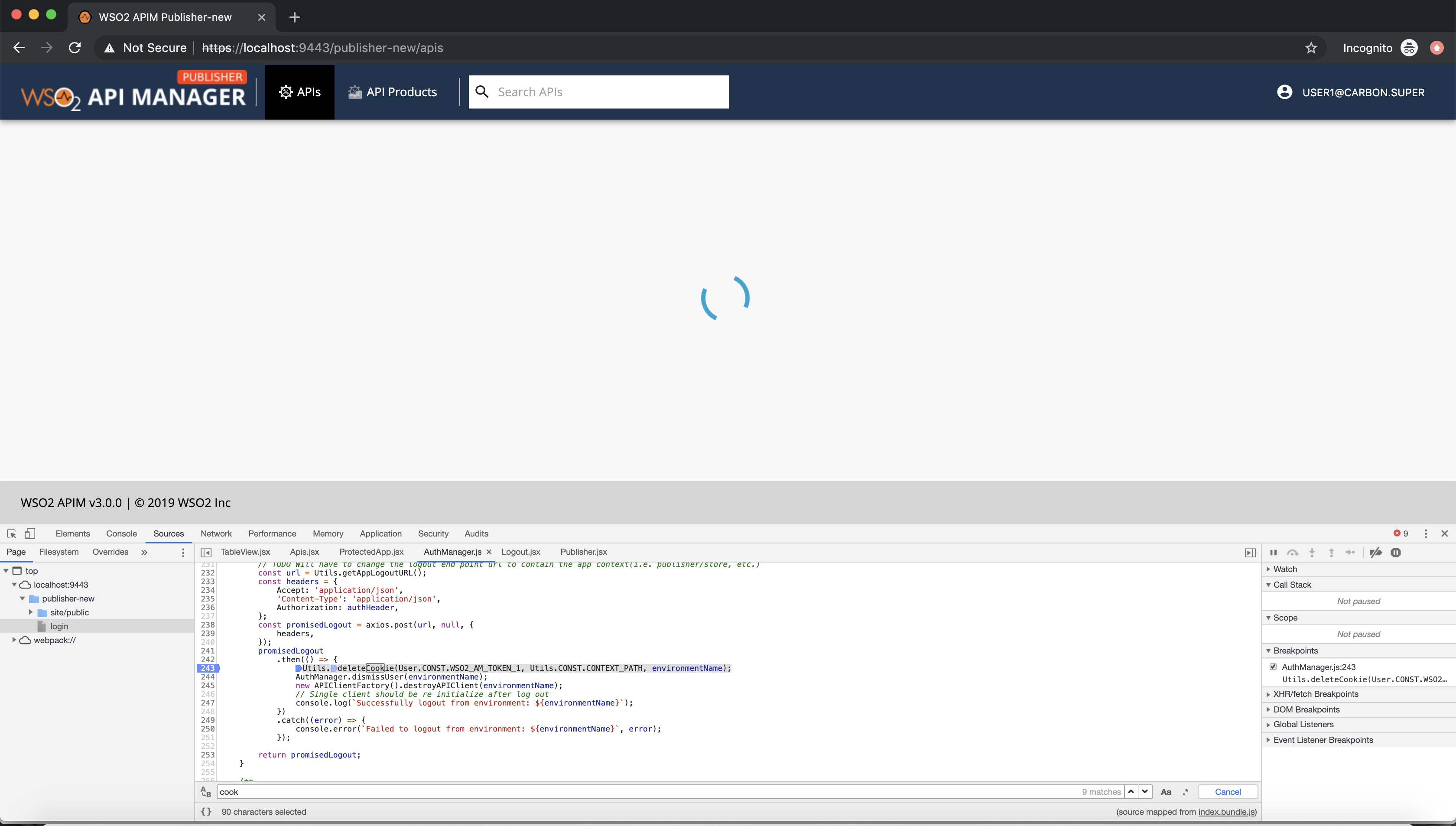Doesn't loggout correctly - Store/Publisher both · Issue #5331 · wso2/product-apim · GitHub