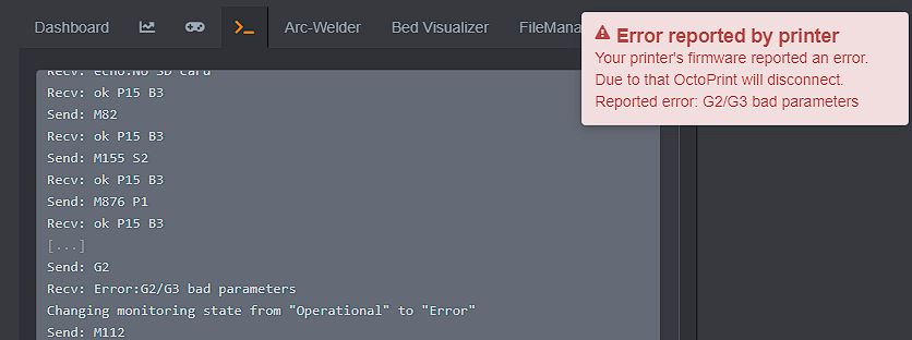 Marlin reports error when a G2 without parameters is sent · Issue #149 · mriscoc/Ender3V2S1 · GitHub