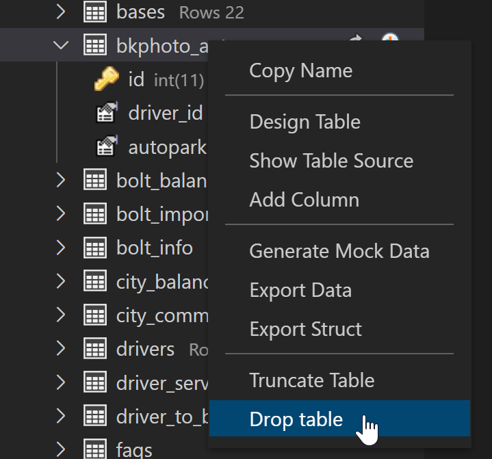 [BUG] Cannot drop table from explorer · Issue #154 · cweijan/vscode-database-client · GitHub