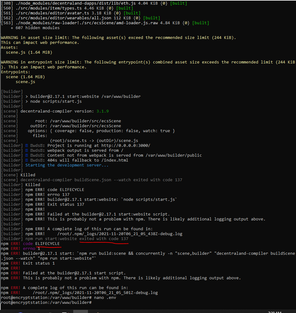Builder Repo Start - Killed code 137 ☠️☠️ - Step by Step with images ...