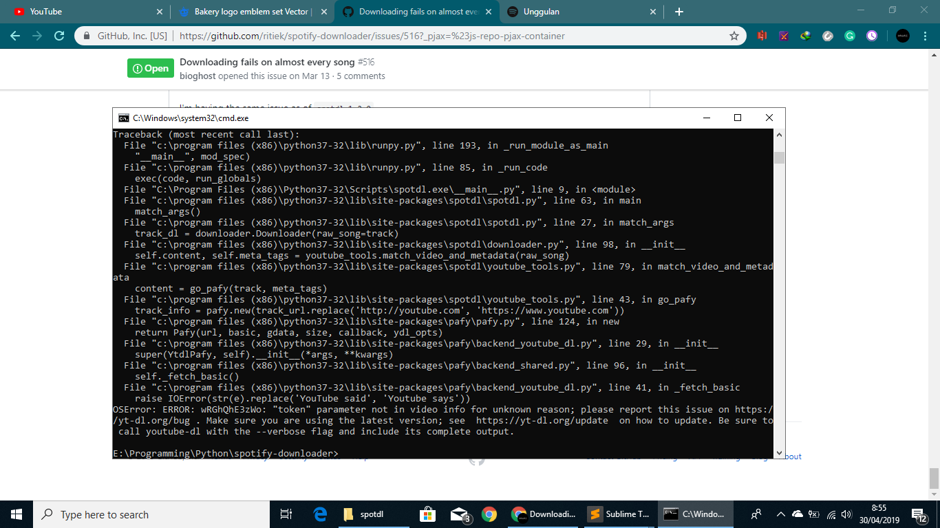 Downloading fails on almost every song · Issue #516 · spotDL/spotify-downloader · GitHub