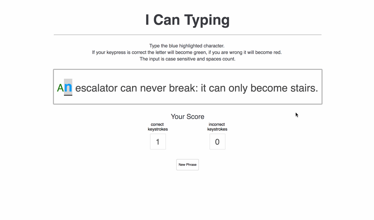 GitHub - aaronkeith/typing-test: A webapp that allows users to test ...