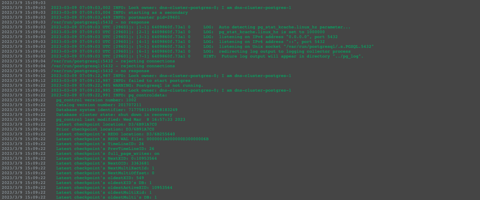 failed to restart a slave member · Issue #2589 · patroni/patroni · GitHub