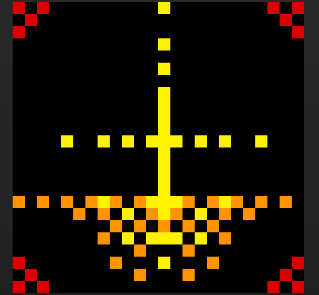 24x24 paintings(?) don't go all the way to the edge of the sprite/frame ...