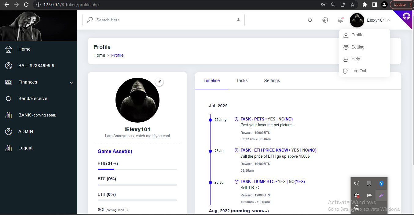GitHub - Elexy101/B-Token: A PHP based online crypto business simulator ...