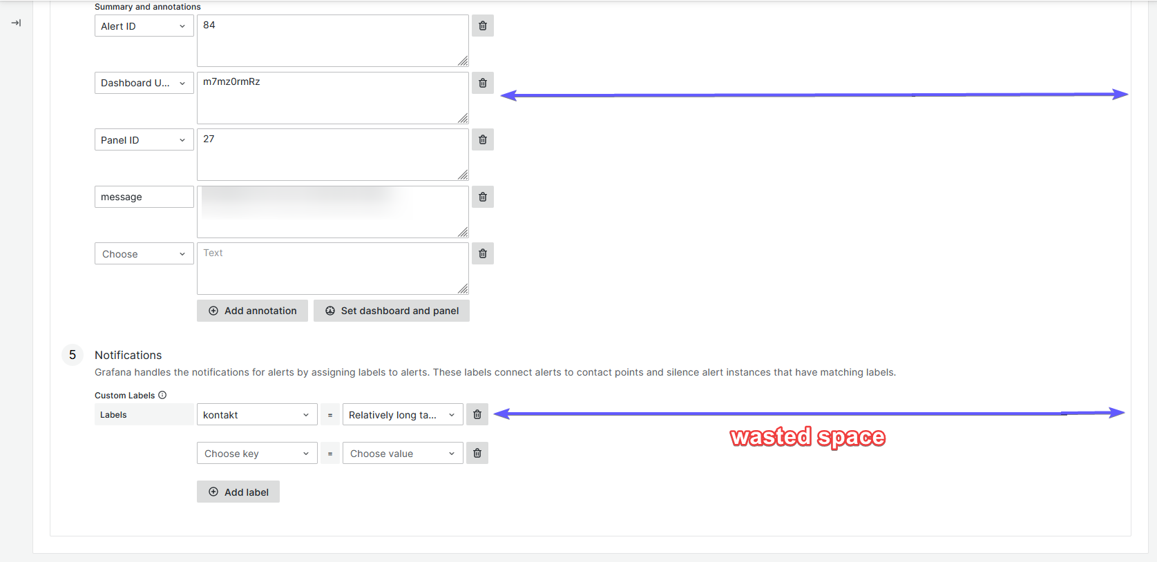 UX: don't limit alert label content width for better management of long labels · Issue #67542 ...