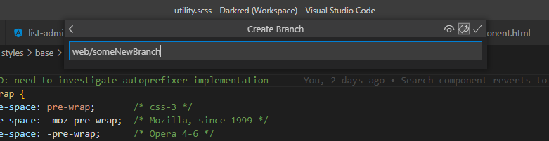 Create Branch button - fails to execute the 'create branch' function ...