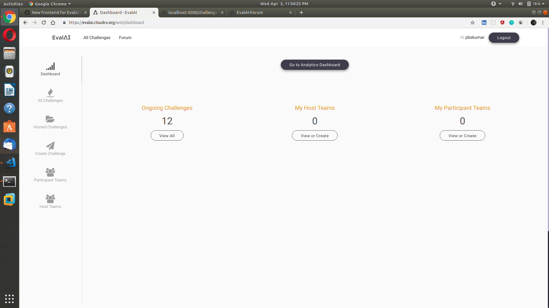 Modifying Dashboard UI · Issue #119 · Cloud-CV/EvalAI-ngx · GitHub