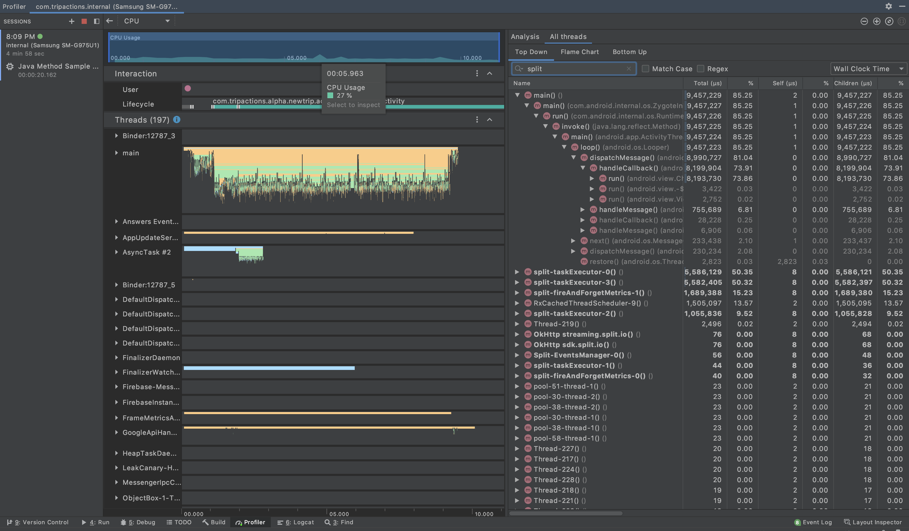 In app profiling I see 4 threads related to split that are eating up CPU cycles · Issue #204 ...