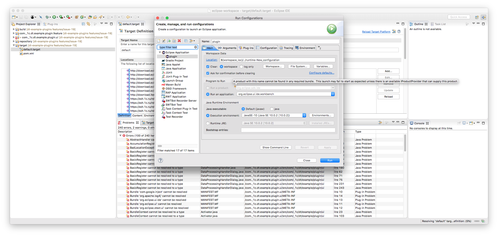 Ошибка при запуске примера плагина в Eclipse RCP · Issue #12 · 1C-Company/dt-example-plugins ...