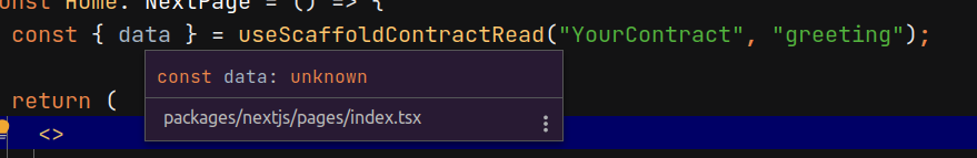 Make { data } for useScaffoldContractRead to be "any" · Issue #189 · scaffold-eth/scaffold-eth-2 ...