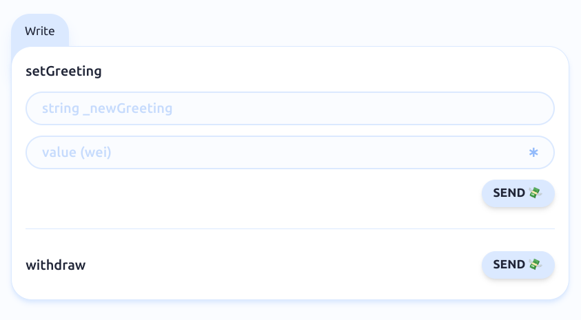 Better UX/UI on contract methods (/debug page) · Issue #218 · scaffold-eth/scaffold-eth-2 · GitHub