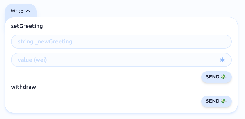 Better UX/UI on contract methods (/debug page) · Issue #218 · scaffold-eth/scaffold-eth-2 · GitHub