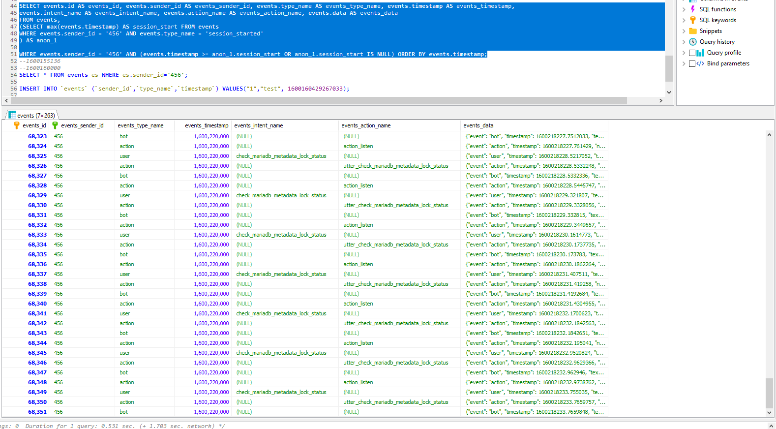 Tracker database query statement problems · Issue #6673 · RasaHQ/rasa · GitHub