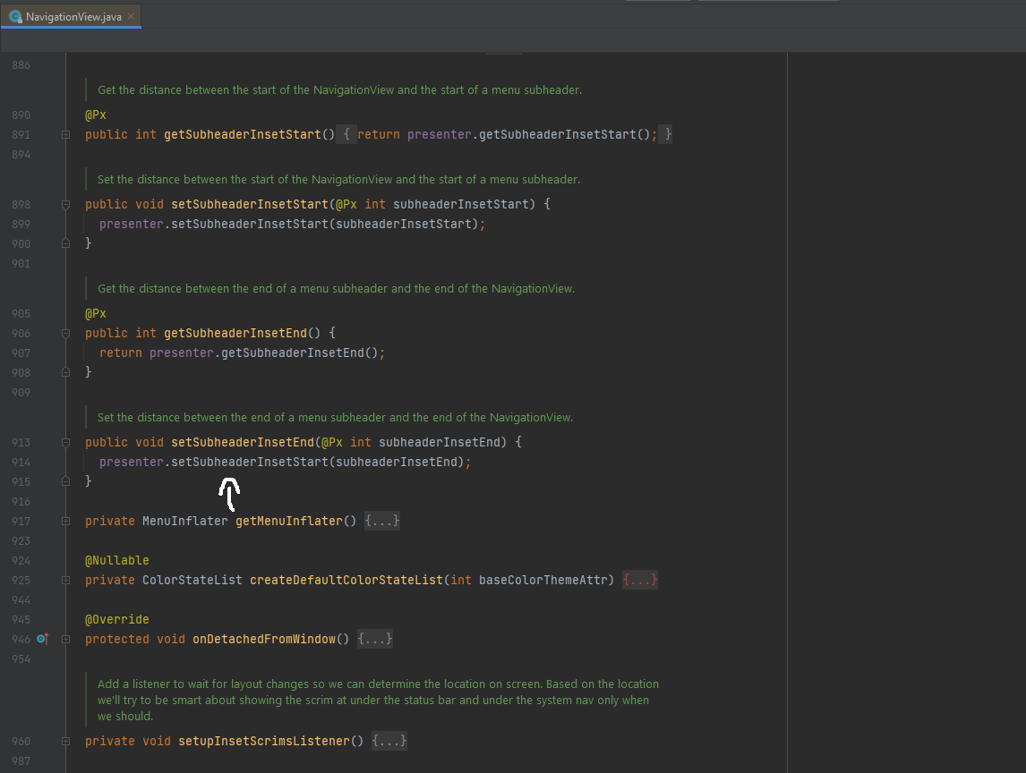 Drawerlayout I Found Unintentional Error Inside Tsubheaderinsetend Function 