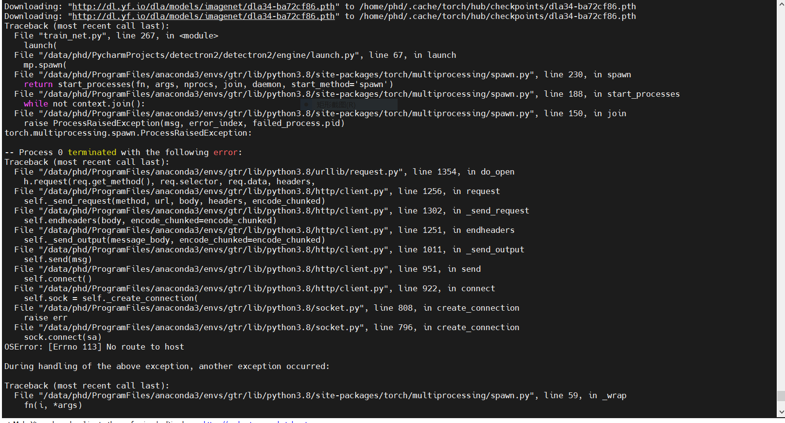 Oserror Errno 113 No Route To Host · Issue 4625 · Facebookresearchdetectron2 · Github