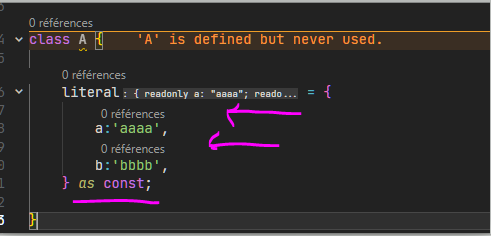 Show reference counter link for literal const · Issue #148986 · microsoft/vscode · GitHub