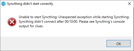 SyncTrayzor GUI stuck in "Syncthing Starting..." · Issue #533 · canton7/SyncTrayzor · GitHub