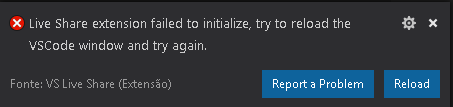 [VS Code] Live Share extension failed to initialize, try to reload the ...