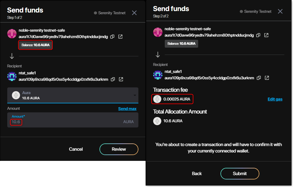 [Aura-Safe][Multisig Tx] Not subtract "Transaction fee" when clicking "Send max" amount · Issue ...