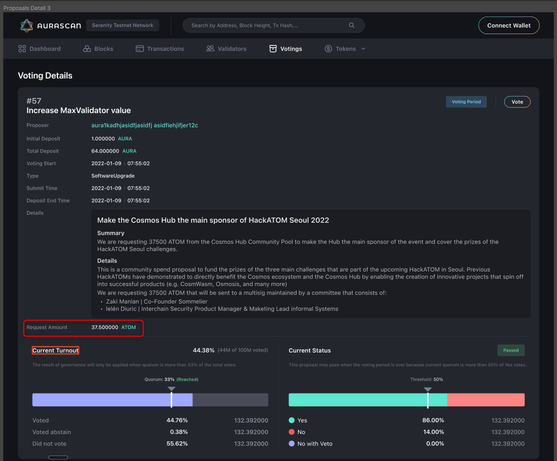 [Aurascan][VotingDetails] Add "Request Amount" field in Voting Details screen · Issue #764 ...