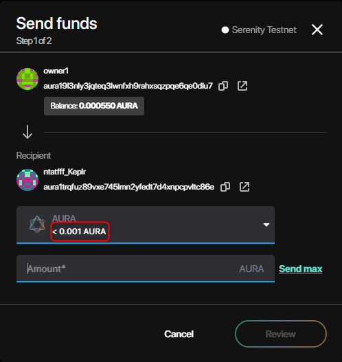 [Aura-Safe][Multisig Tx] Not display incorrect Amount number when